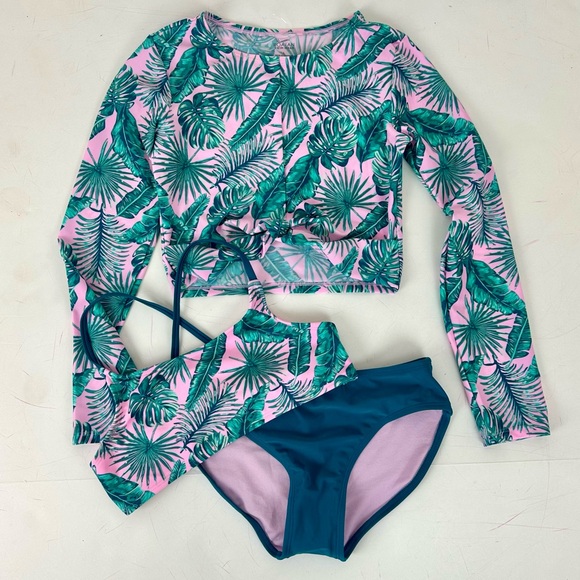 Roatan Swimwear | Swim | Roatan 3piece Bikini Rash Guard Long Sleeve ...